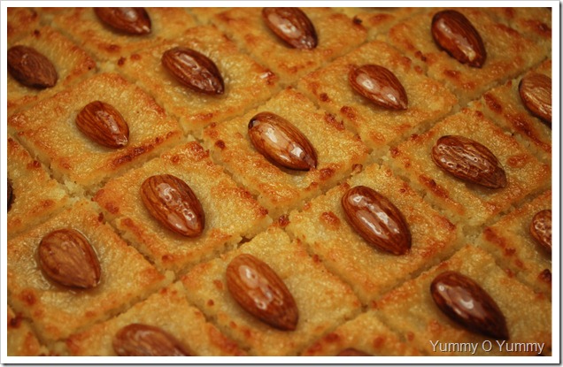 Basboosa / Basbousa / Semolina Cake - Celebration Time!! | Yummy O Yummy